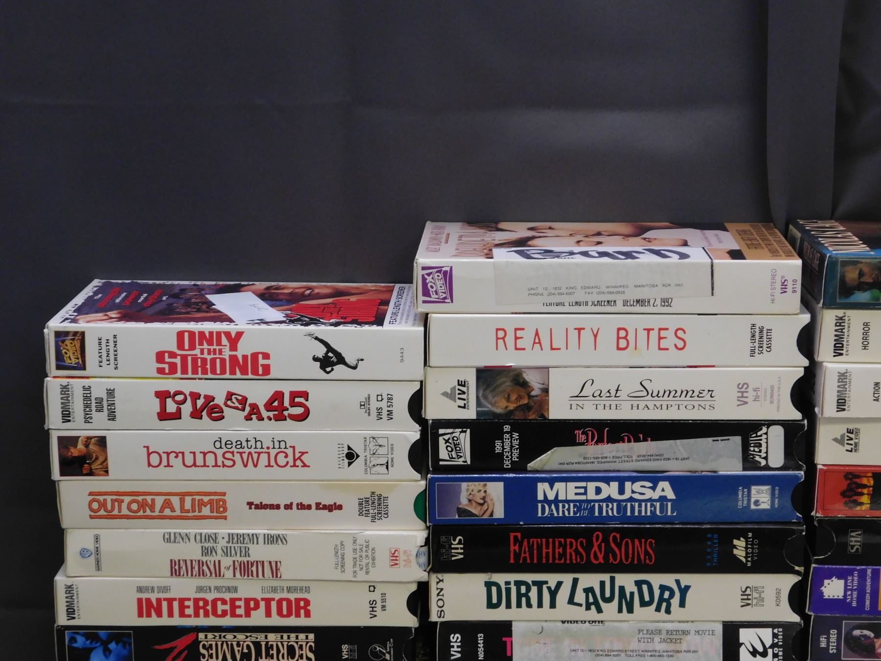 Lot of 50 Vintage Screener/Promo VHS Tapes Assorted Genres and Titles