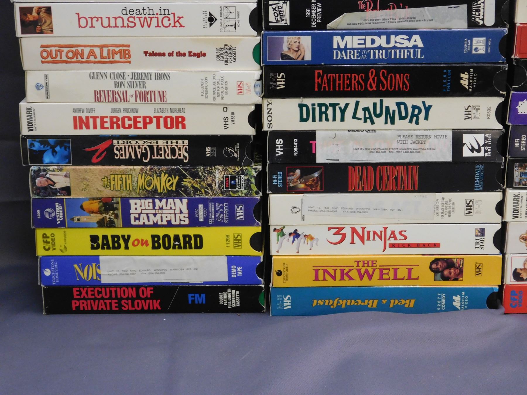 Lot of 50 Vintage Screener/Promo VHS Tapes Assorted Genres and Titles