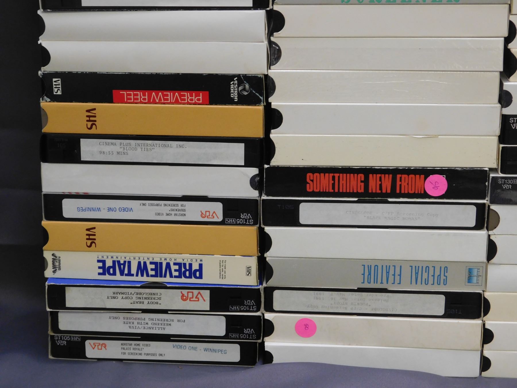Lot of 50 Vintage Screener/Promo VHS Tapes Assorted Genres and Titles