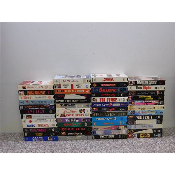 Lot of 50 Vintage Screener/Promo VHS Tapes Assorted Genres and Titles