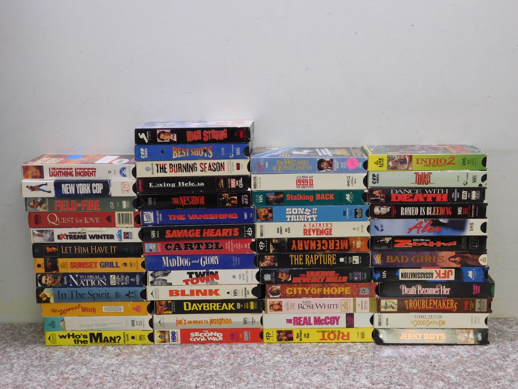 Lot of 50 Vintage Screener/Promo VHS Tapes Assorted Genres and Titles
