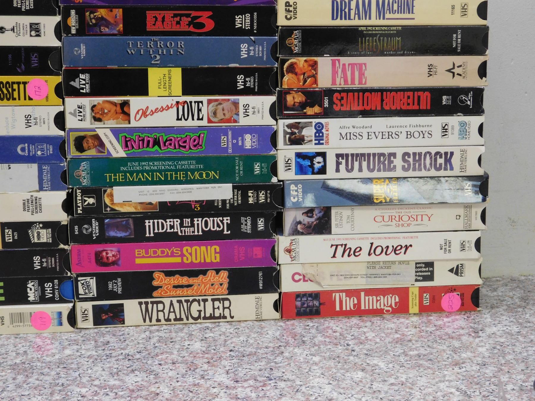 Lot of 50 Vintage Screener/Promo VHS Tapes Assorted Genres and Titles