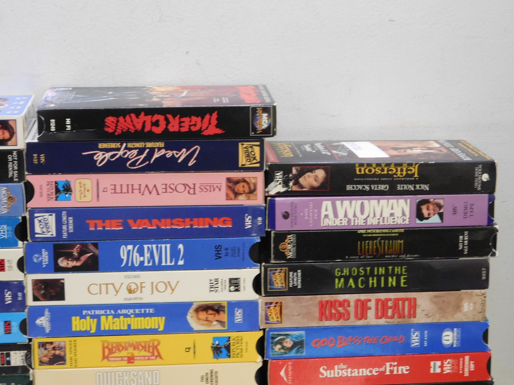 Lot of 50 Vintage Screener/Promo VHS Tapes Assorted Genres and Titles