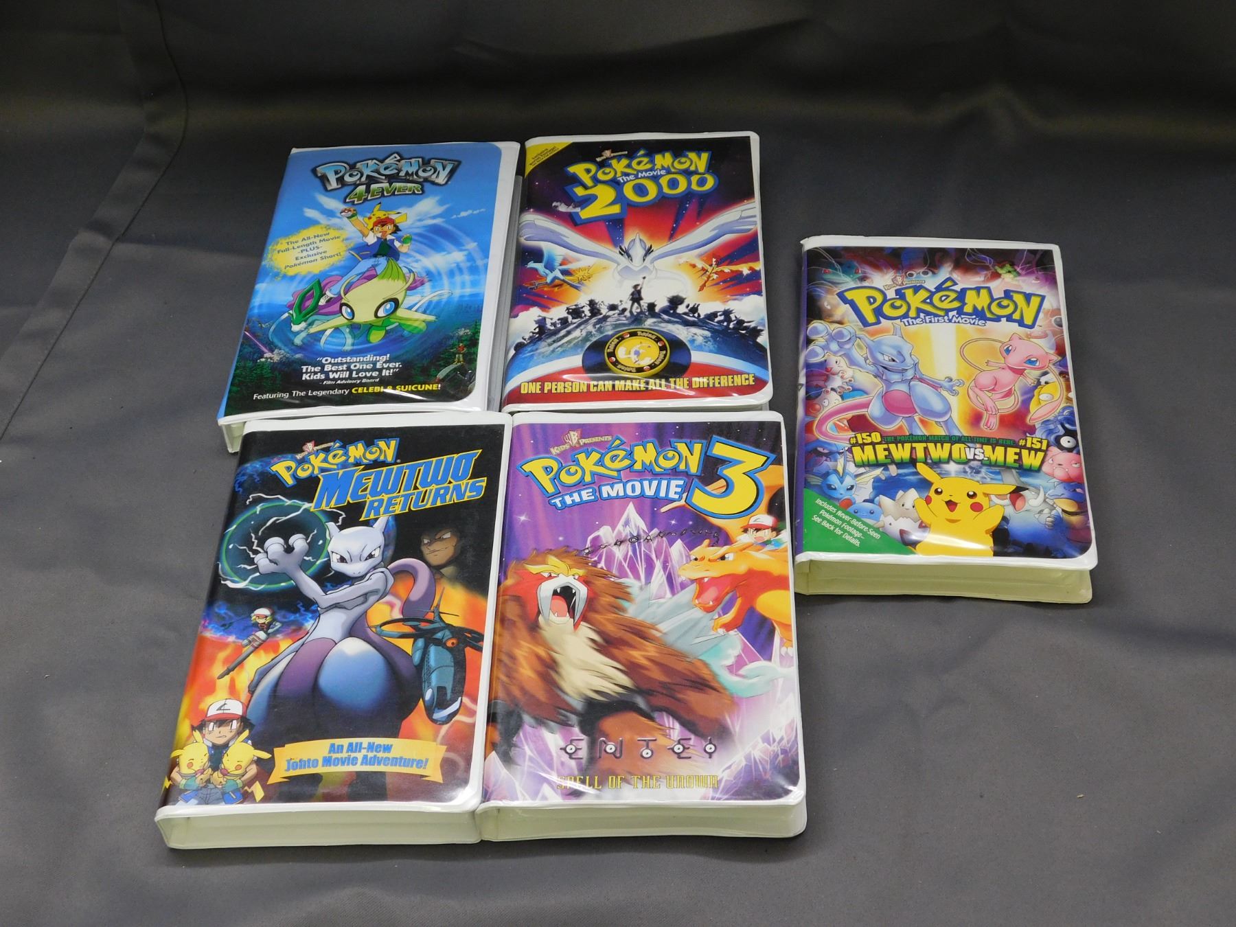Lot of 5 Pokemon VHS Movies The First Movie, The Movie 3, 2000, Mewtwo ...