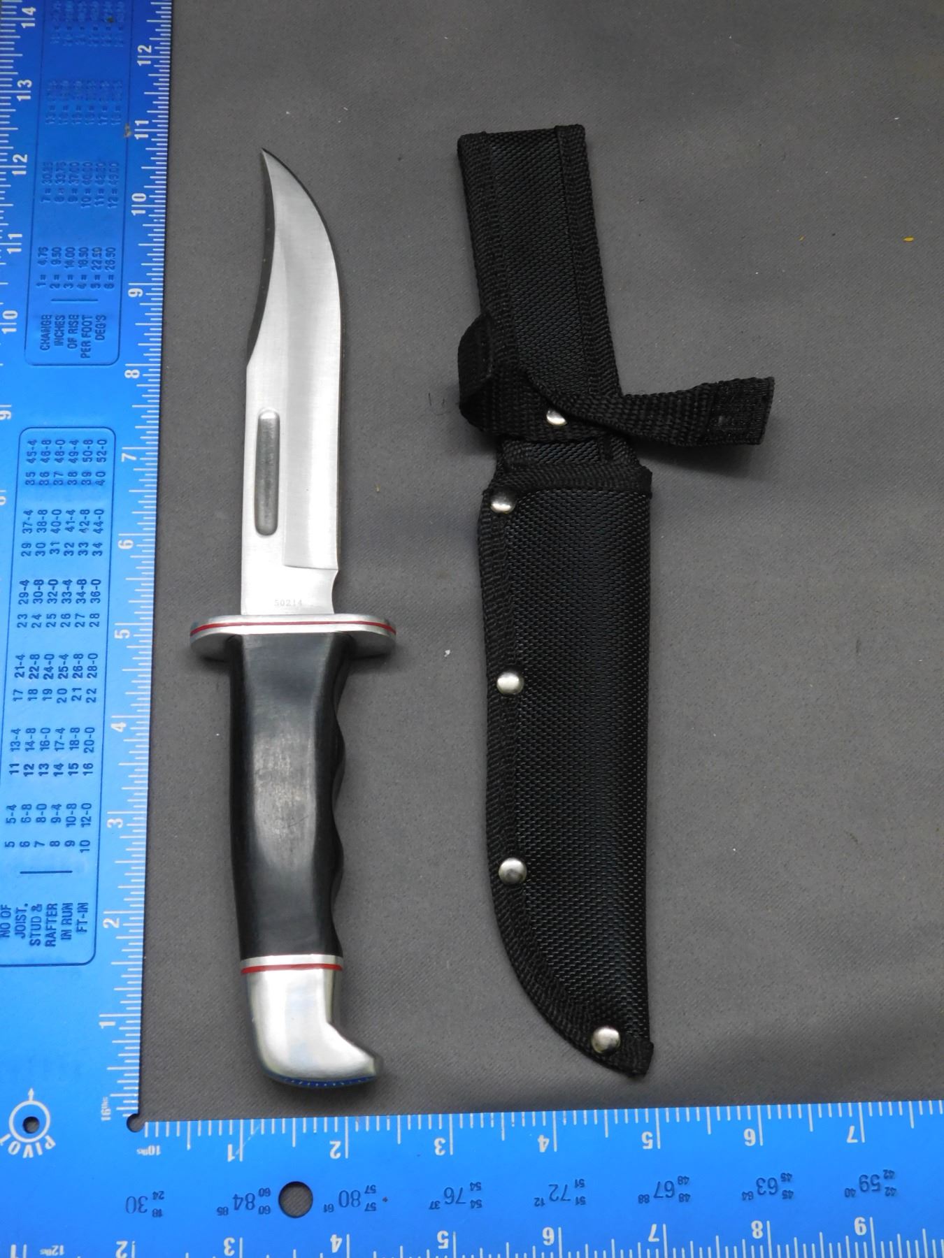 Buck Style Fixed Blade Hunting Knife Marked 50214 Stainless Steel with ...