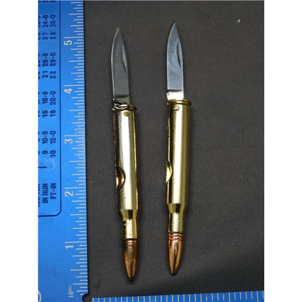 2 Bullet Shell Folding Pocket Knives