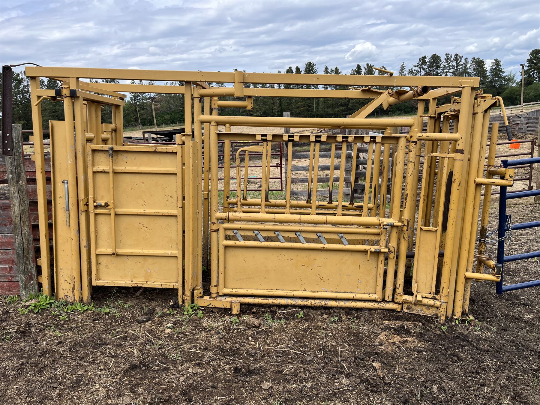 Tuff Cattle Squeeze, palpation cage, neck extender & brisket bar