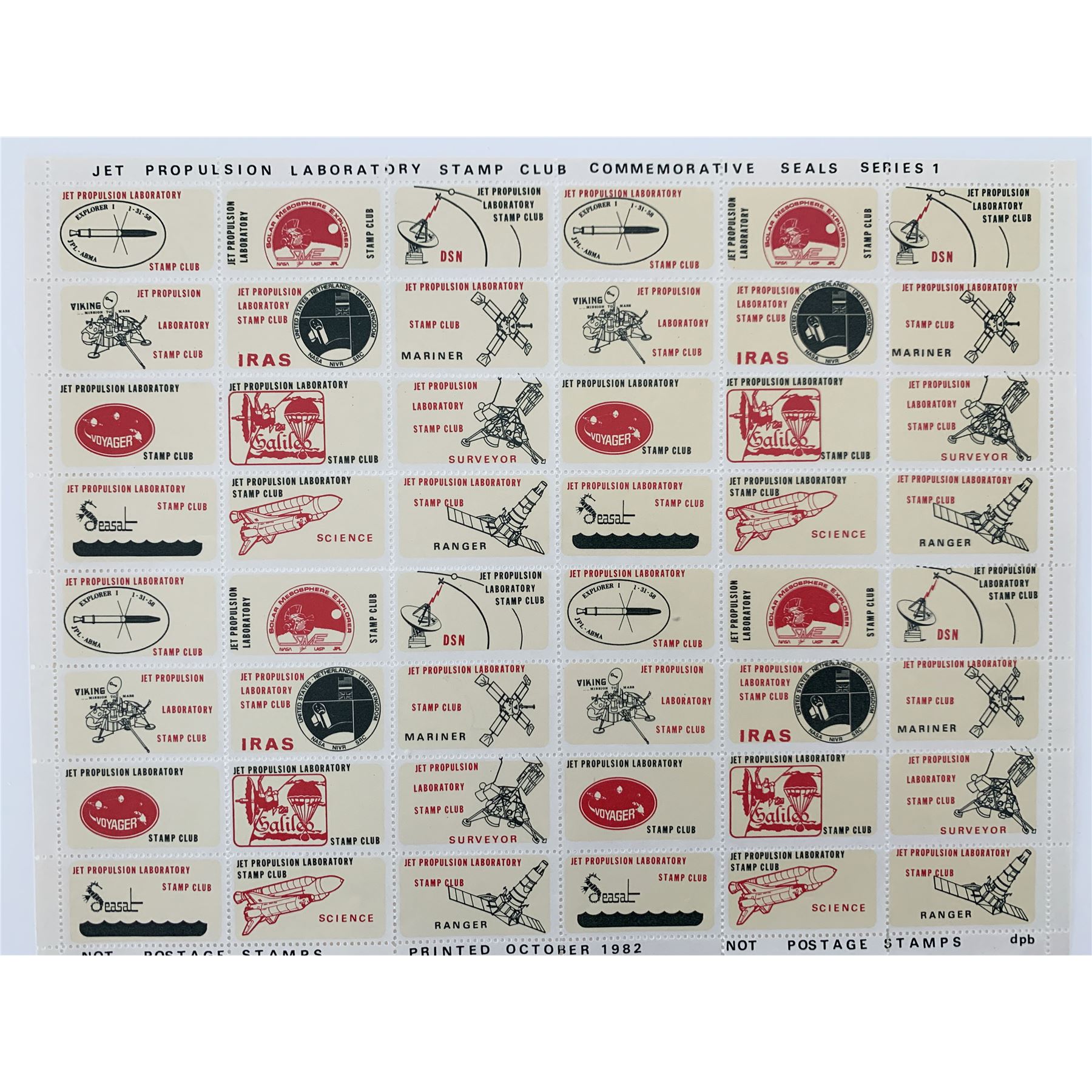 US Stamps Jet Propulsion Laboratory Stamp Club Sheet of 48 ...