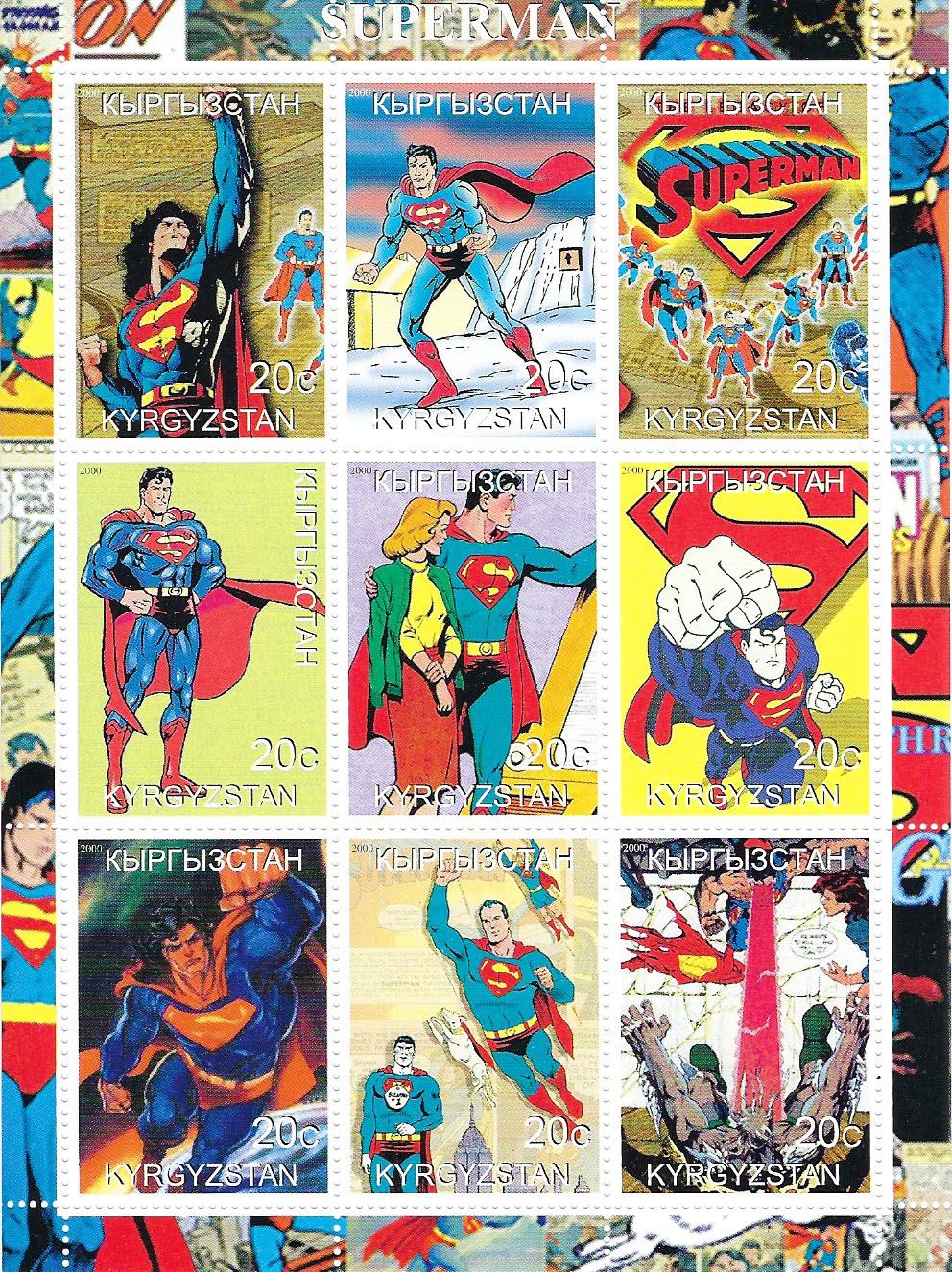 Superman Stamp Sheet