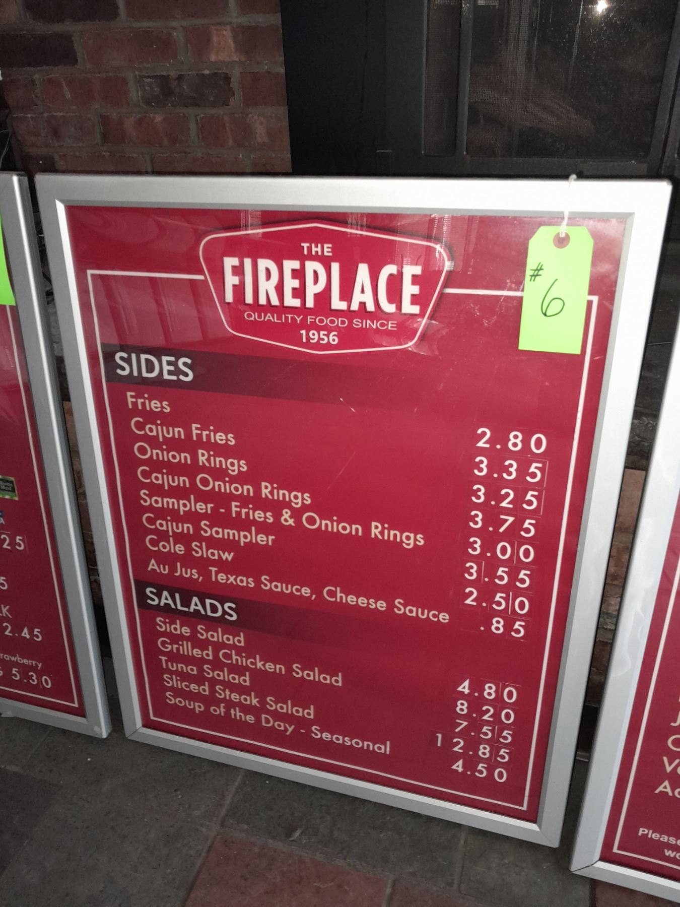 Original The Fireplace Restaurant - Grill Light Up Menu Board Sign ...