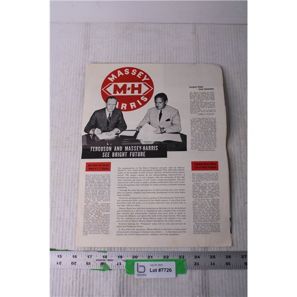 Massey Harris Brochure Bodnarus Auctioneering