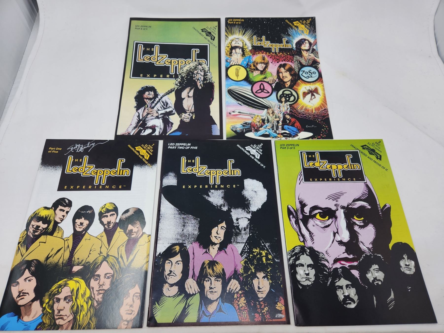 Signed Led Zeppelin Comic Book Set