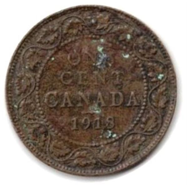 1918 Large Penny Canadian One Cent