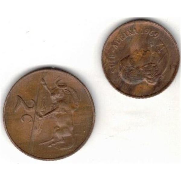 South African Coins , 1967 and 1969
