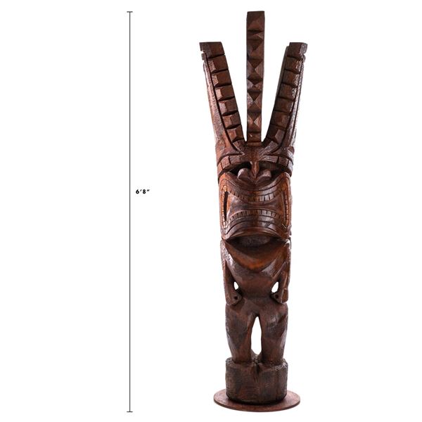 EPIC ALMOST 7-FOOT TALL "LONO: GOD OF AGRICULTURE" FIGURAL CARVING by ...