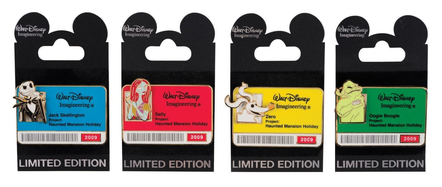 (4) Haunted Mansion Imagineering Badge Series Pins. - Test Site