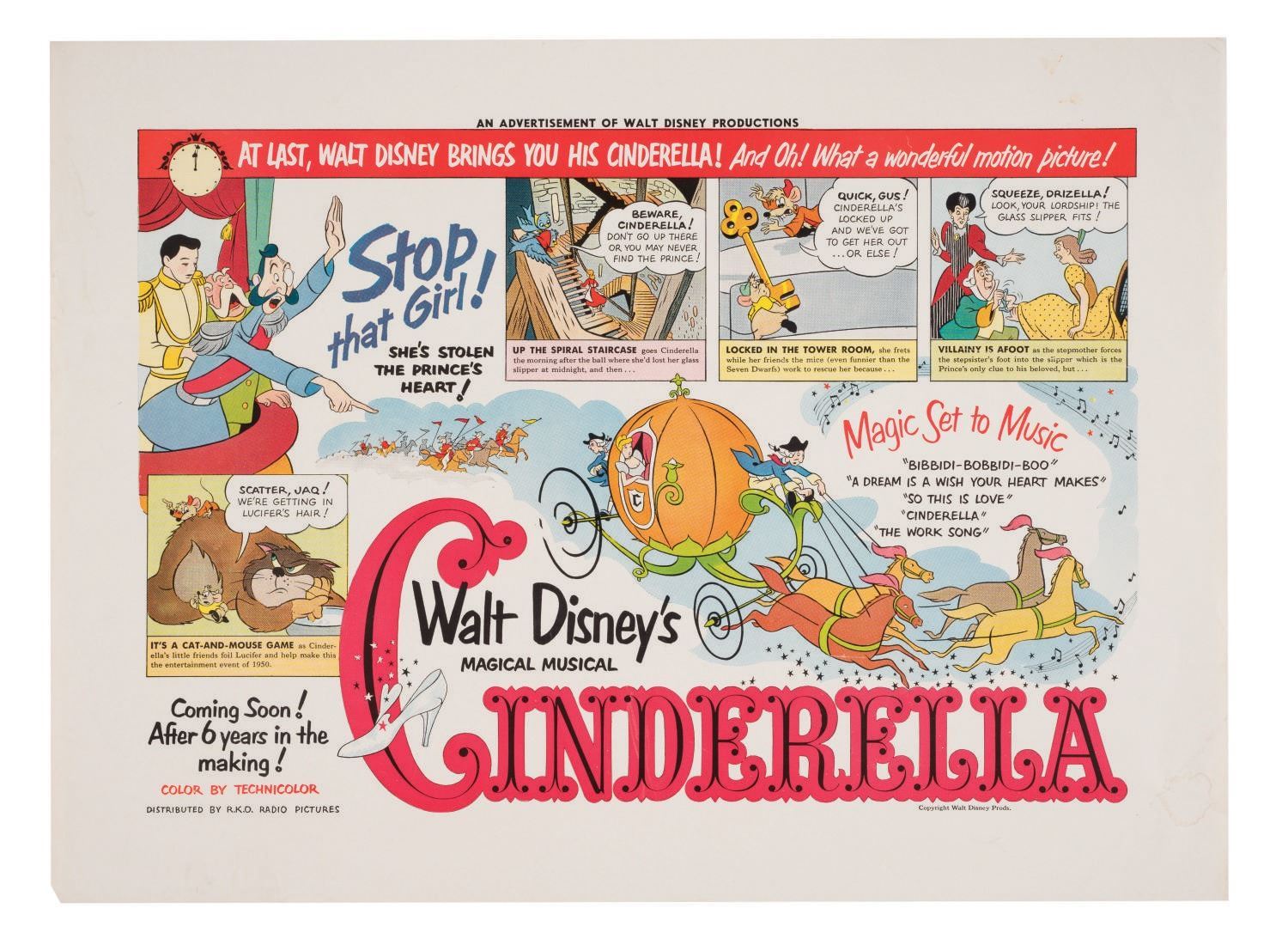 A Walt Disney's Cinderella Advertisement Color Print Proof - Test Site