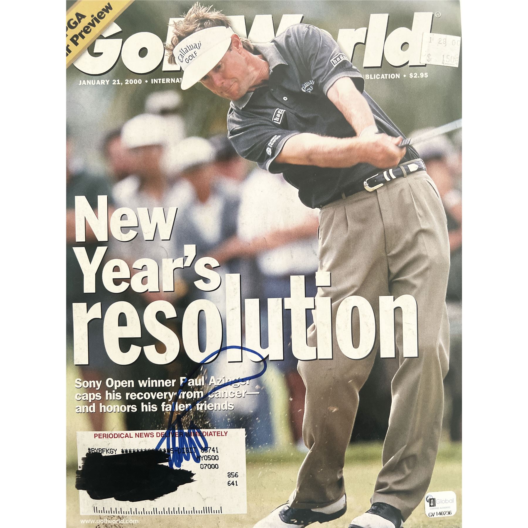 Paul Azinger signed 2000 Golf World magazine