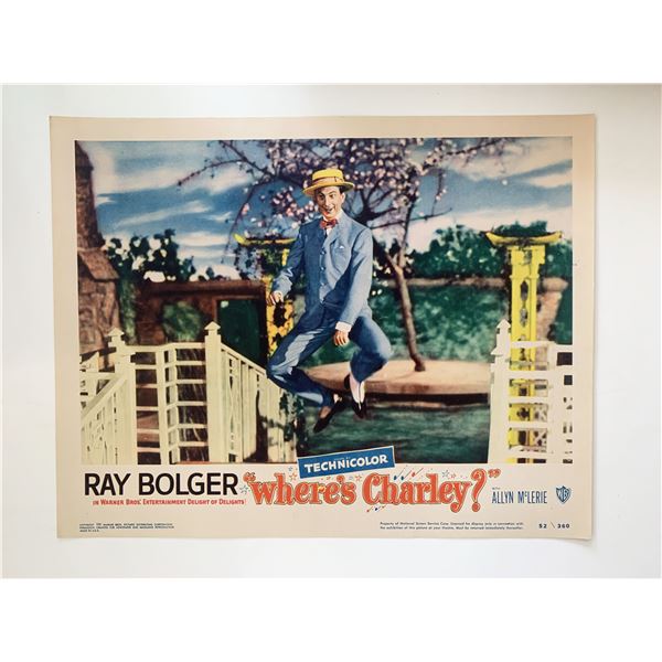 "Where's Charley? original 1952 vintage lobby card". 11x14 inches