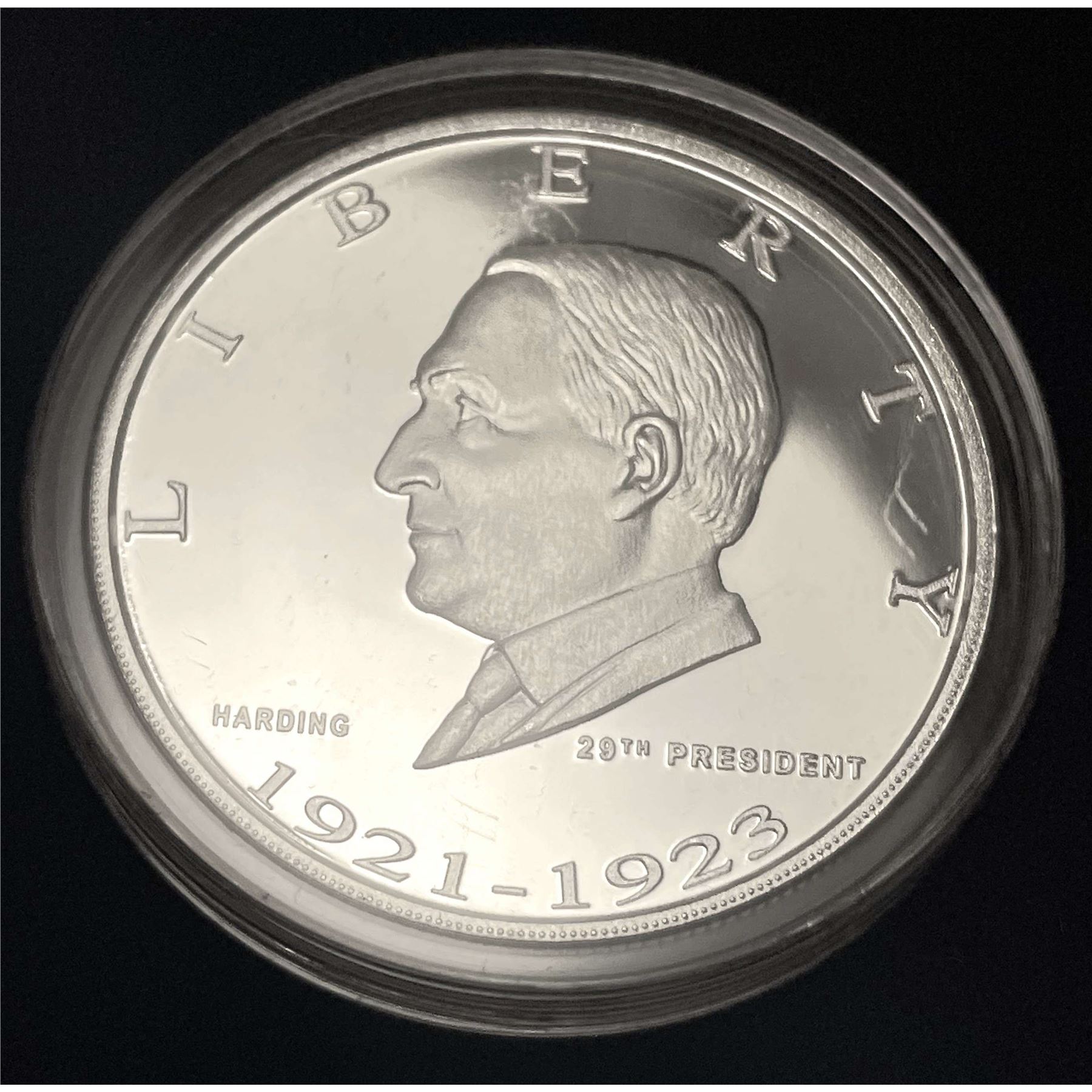 Danbury Warren G. Harding Proof 1 ozt .999 Silver