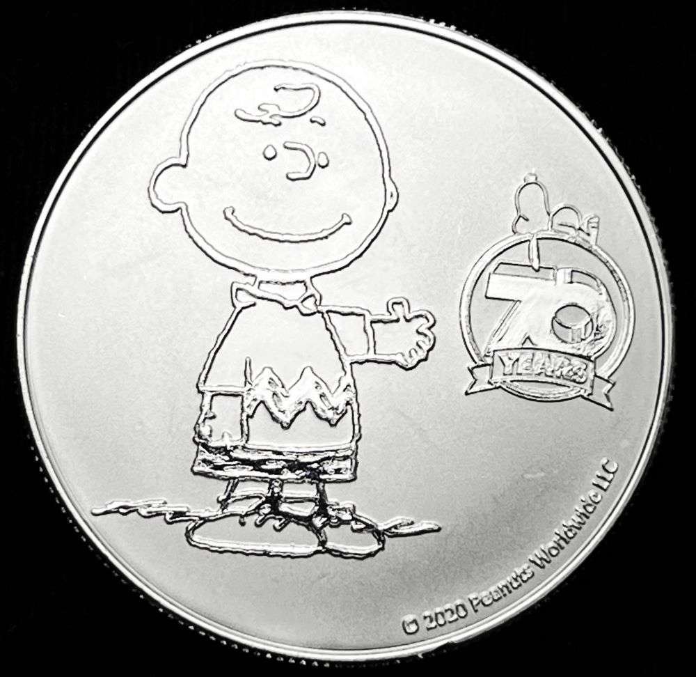 2020 Peanuts Charlie Brown 70th Anniversary 1 ozt .999 Silver