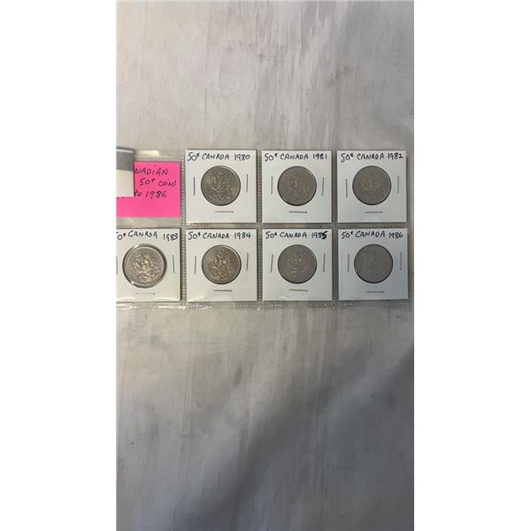 7 RARE 50 CENT COINS 1980 1986 Big Valley Auction 7-rare-50-cent-coins-1980-1986-big-valley-auction