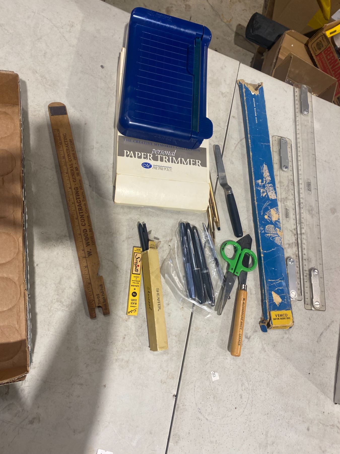 Vemco drafting machine scale and other items