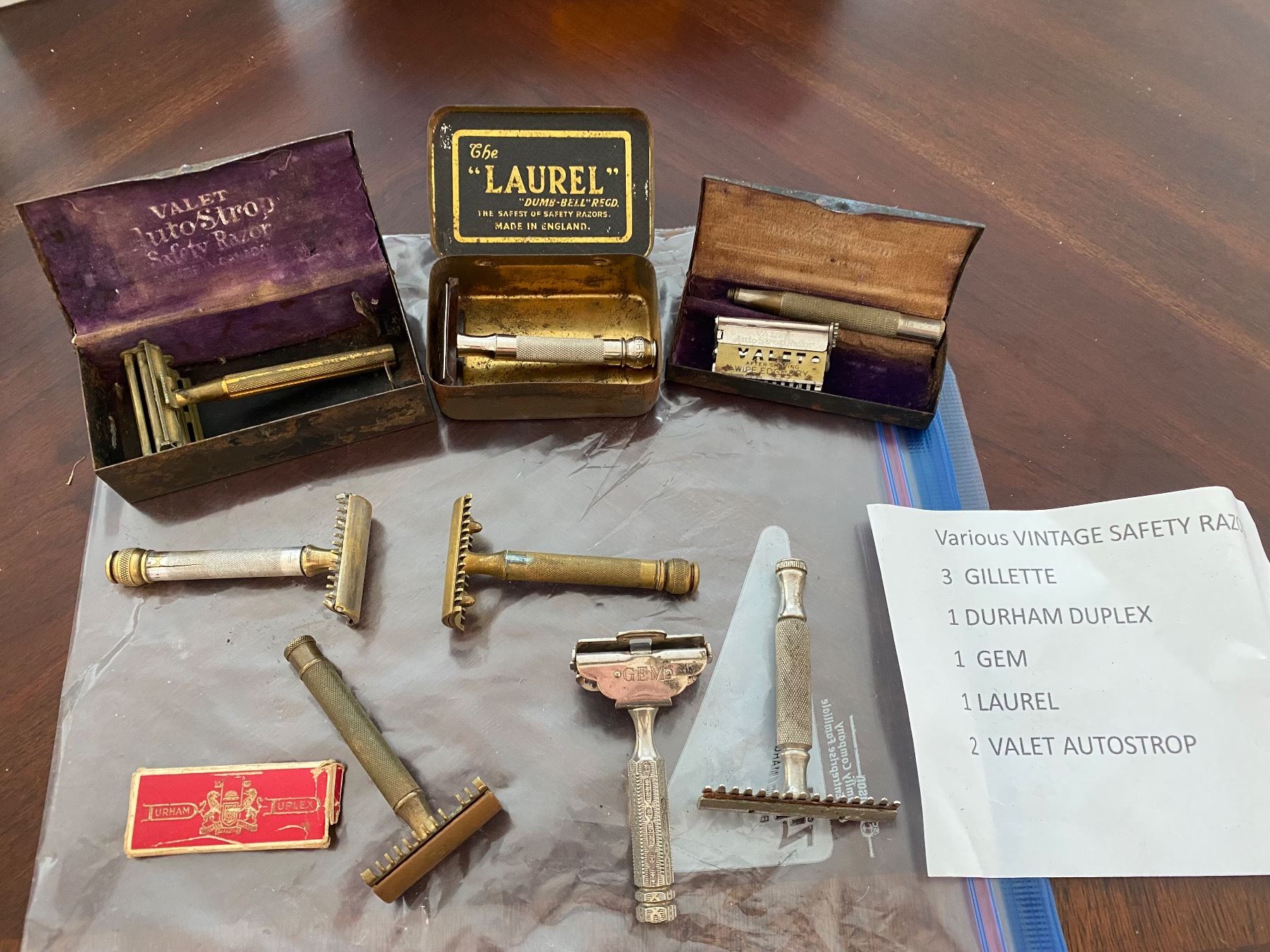 Various vintage safety razors