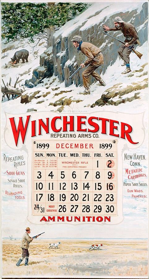 Winchester Original Calendar Reproduction Print 1899