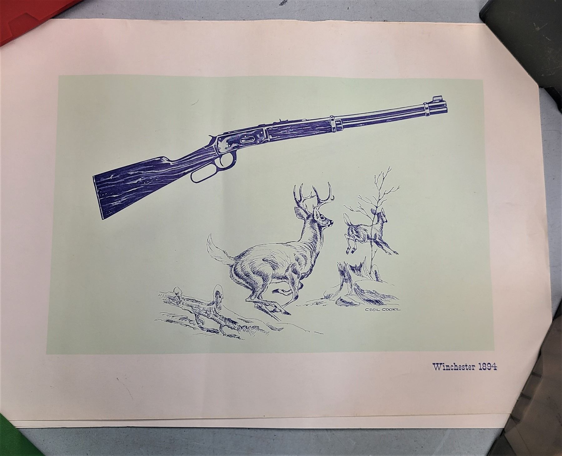 Winchester Rifle Prints by Cecil Cooke - Four Differant Models 1800's