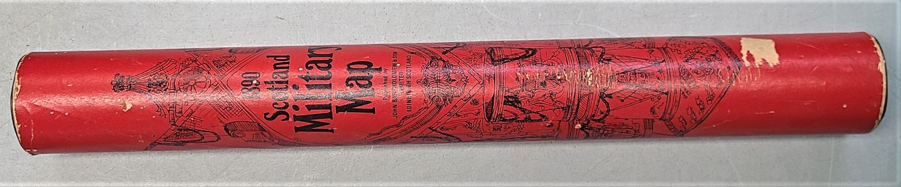 1890 Scotland Military Map by John Barthollomew - Cardboard TUBE only