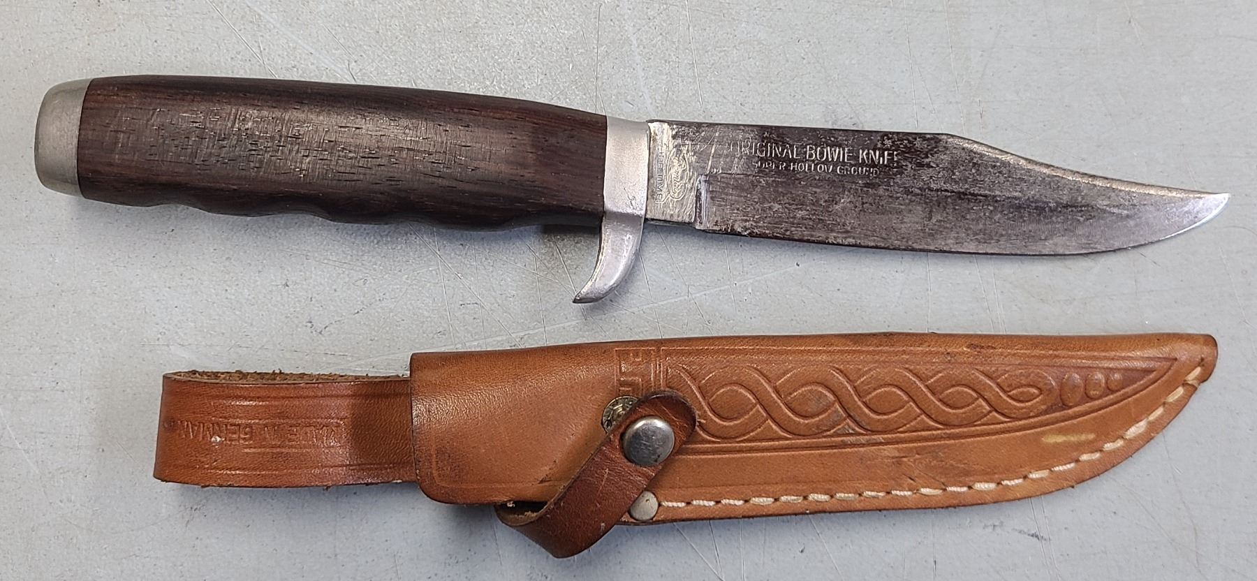 VINTAGE PREMIER LIFETIME ORIGINAL BOWIE KNIFE H 48 SOLINGEN cw LEATHER ...