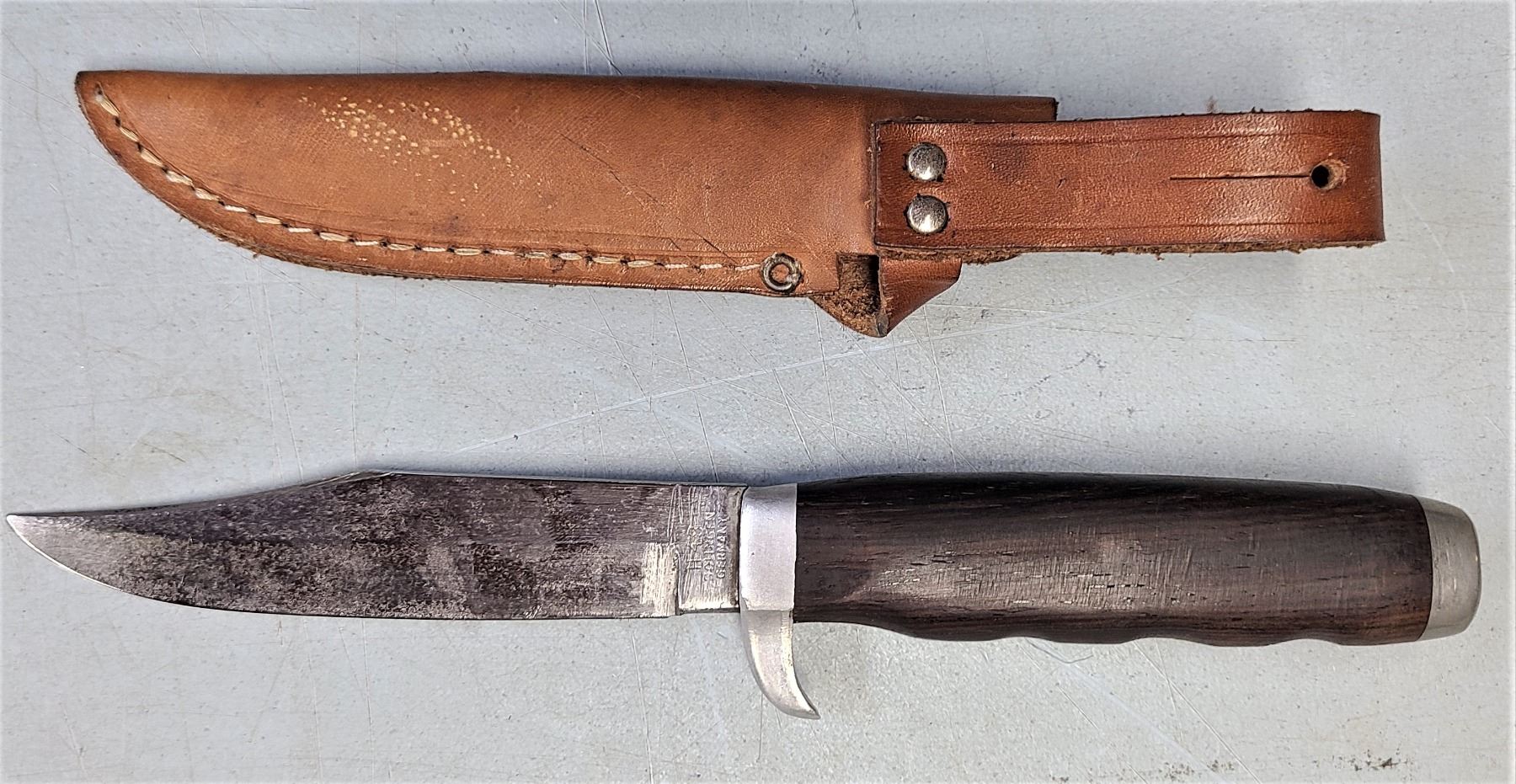 VINTAGE PREMIER LIFETIME ORIGINAL BOWIE KNIFE H 48 SOLINGEN cw LEATHER ...
