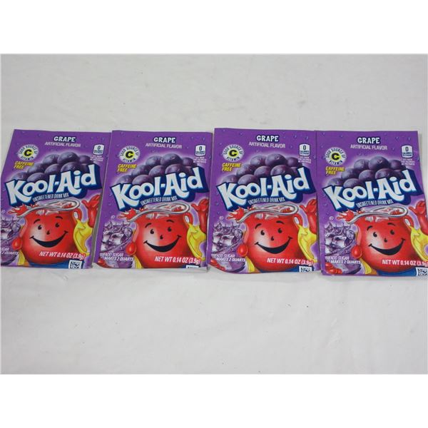 GRAPE KOOL-AID DRINK MIX - 4 PACKAGES
