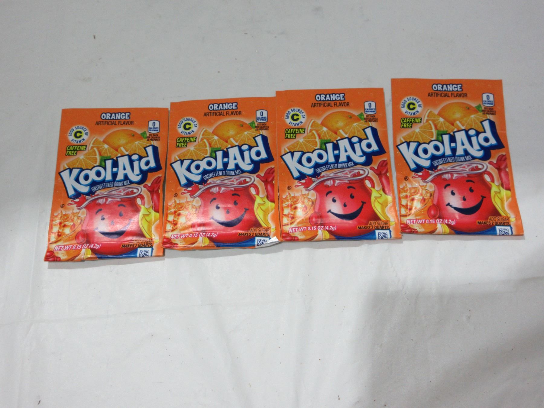 ORANGE KOOL-AID DRINK MIX - 4 PACKAGES