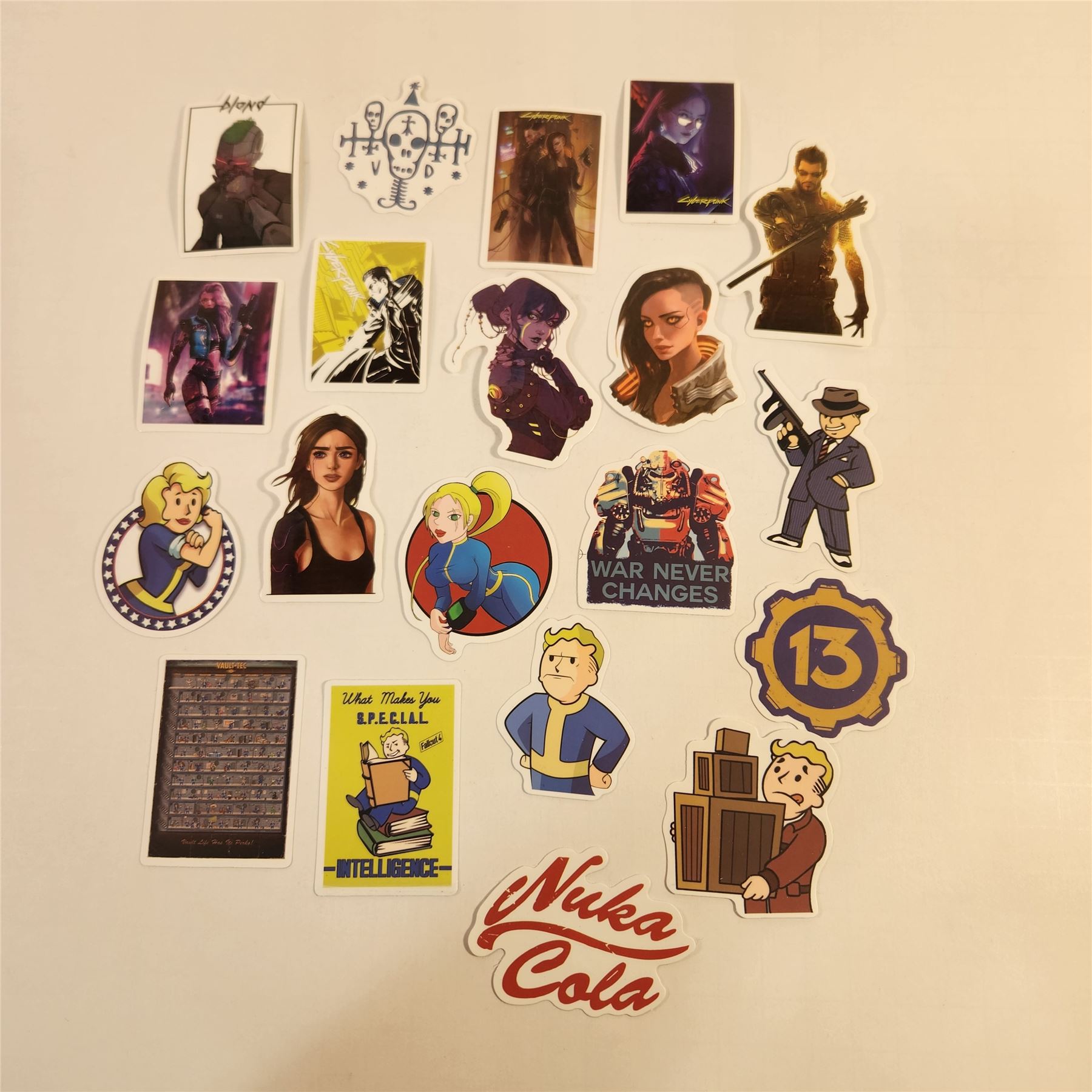 20 Cyberpunk & Fallout Stickers