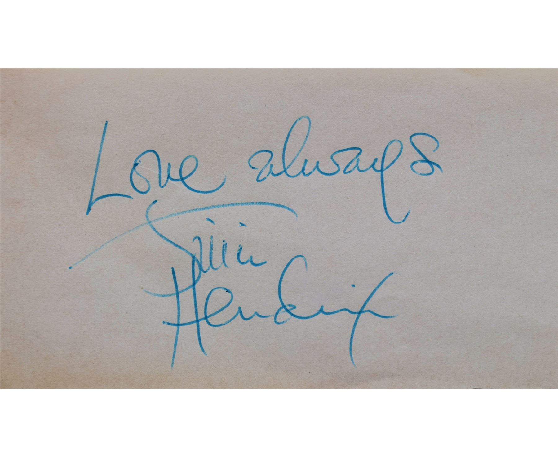 Jimi Hendrix signed slip