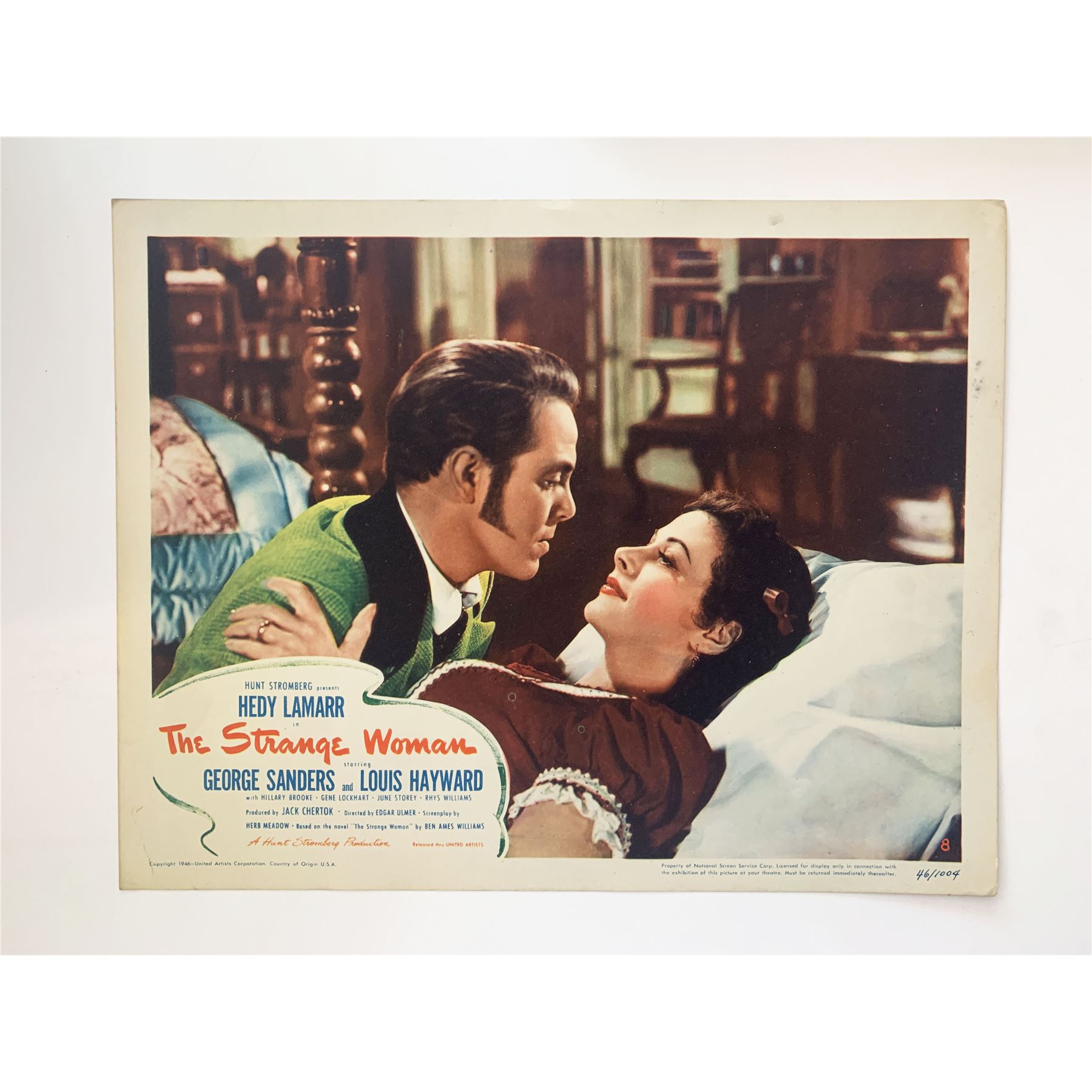 The Strange Woman original 1946 vintage lobby card on heavy card stock ...