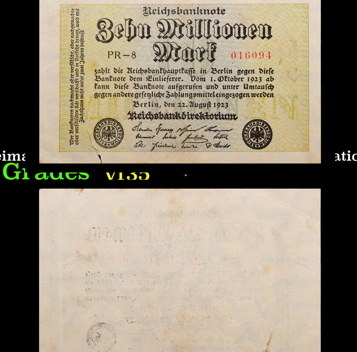 1923 Germany (Weimar) 10 Million Marks Post-WWI Hyperinflation Banknote ...