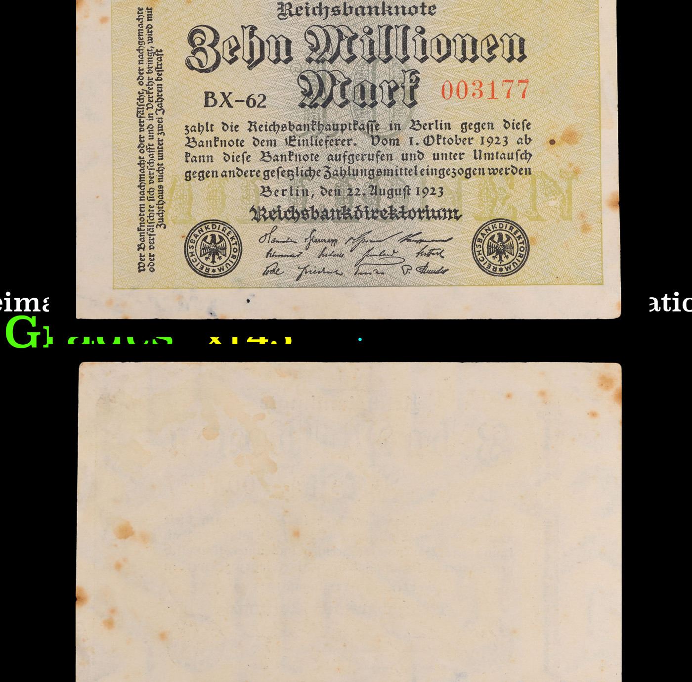 1923 Germany (Weimar) 10 Million Marks Post-WWI Hyperinflation Banknote ...