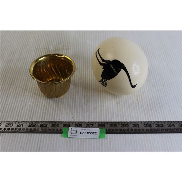 Ostrich Egg Gold Goblet Bodnarus Auctioneering