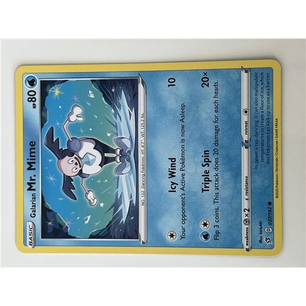 Galarian Mr. Mime Pokemon Card Mint Plus