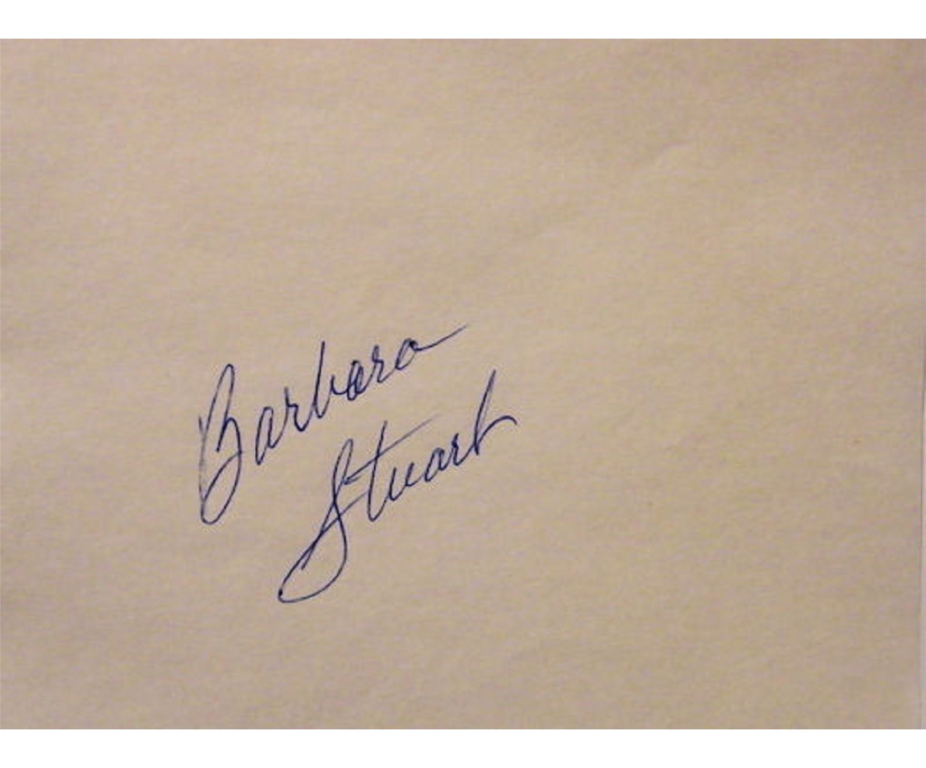 Barbara Stuart signature slip