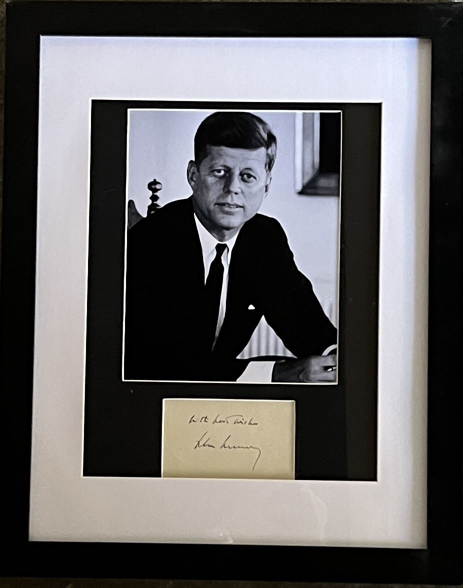 John F. Kennedy framed original signature