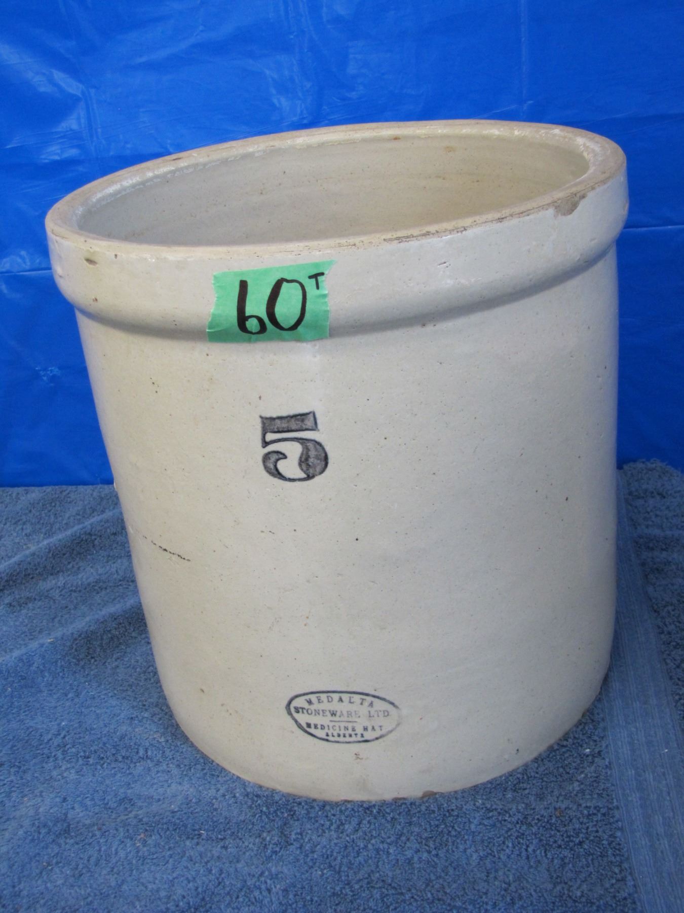 Medalta Potteries stoneware 5 gallon crock