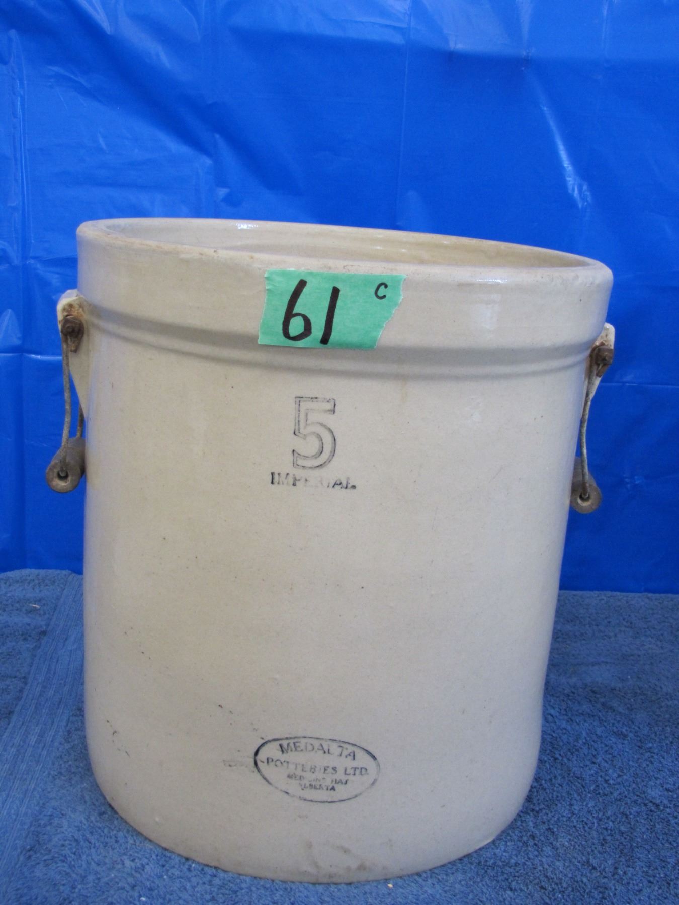 Medalta Potteries stoneware 5 gallon crock
