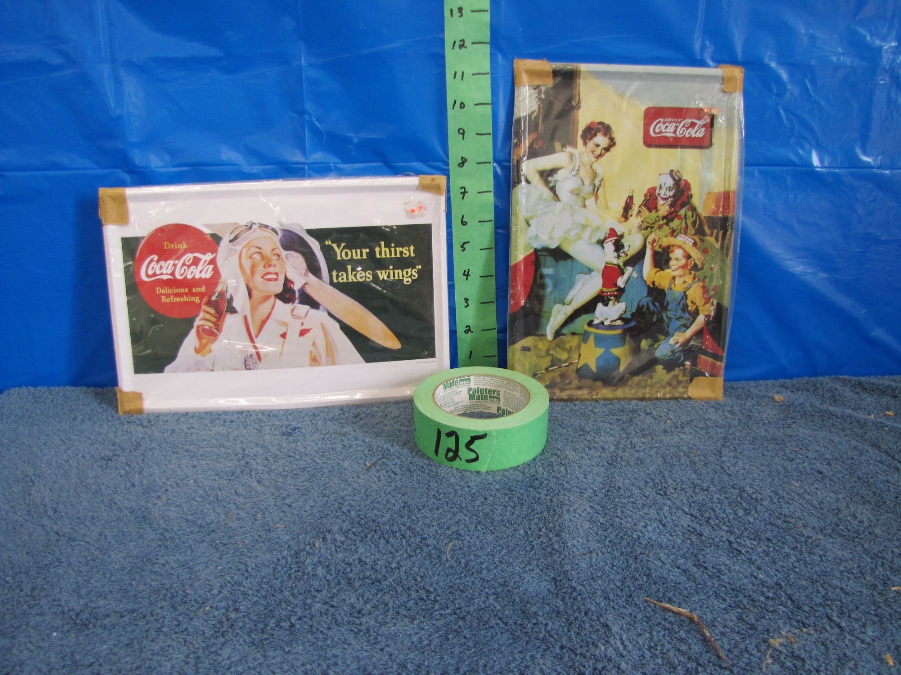 Set of two reproduction vintage metal signs Coca-Cola