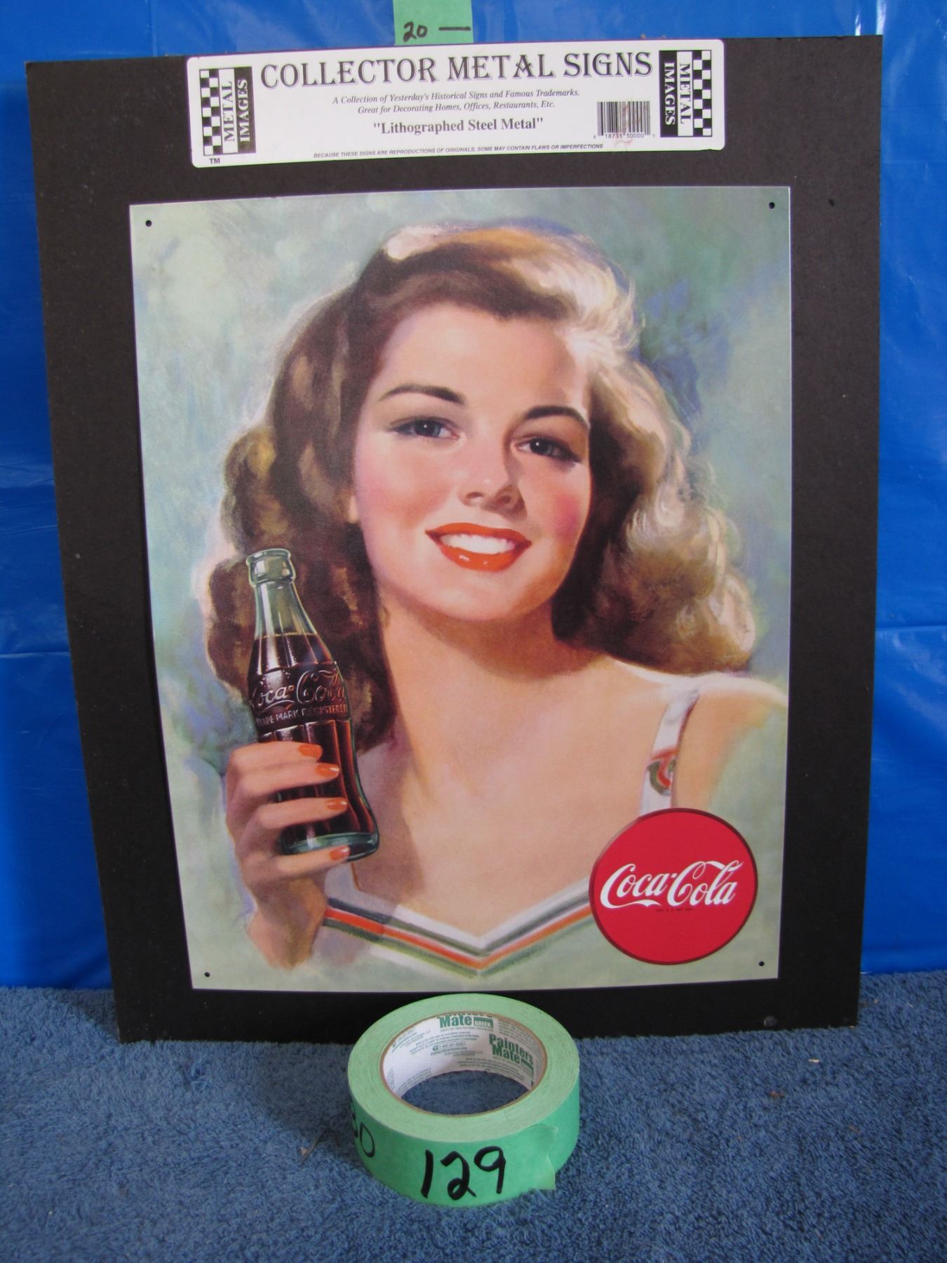 Reproduction vintage metal Coca-Cola sign