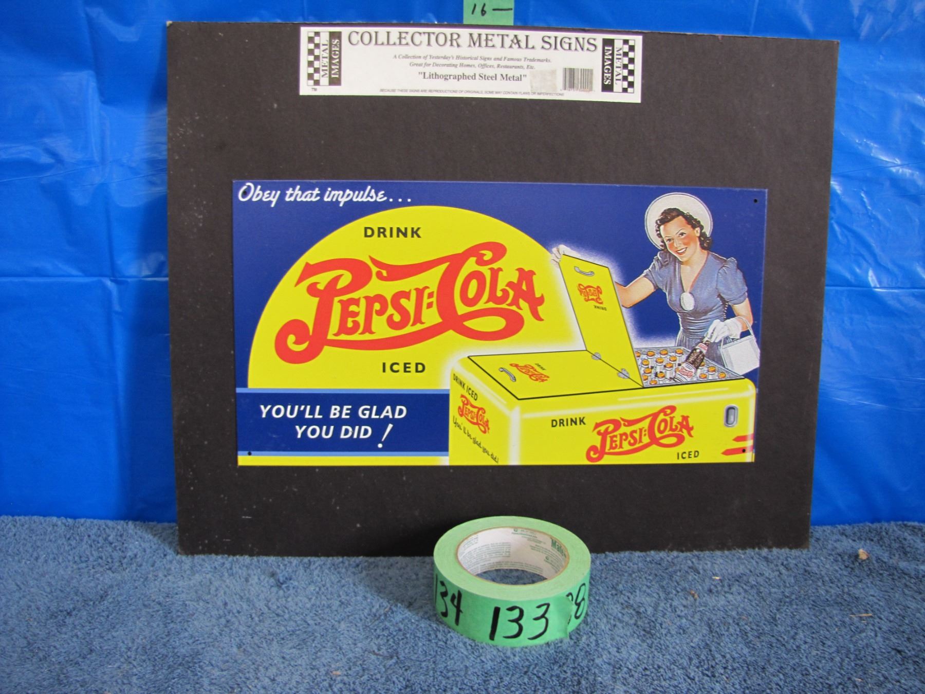 reproduction vintage metal Pepsi cola sign