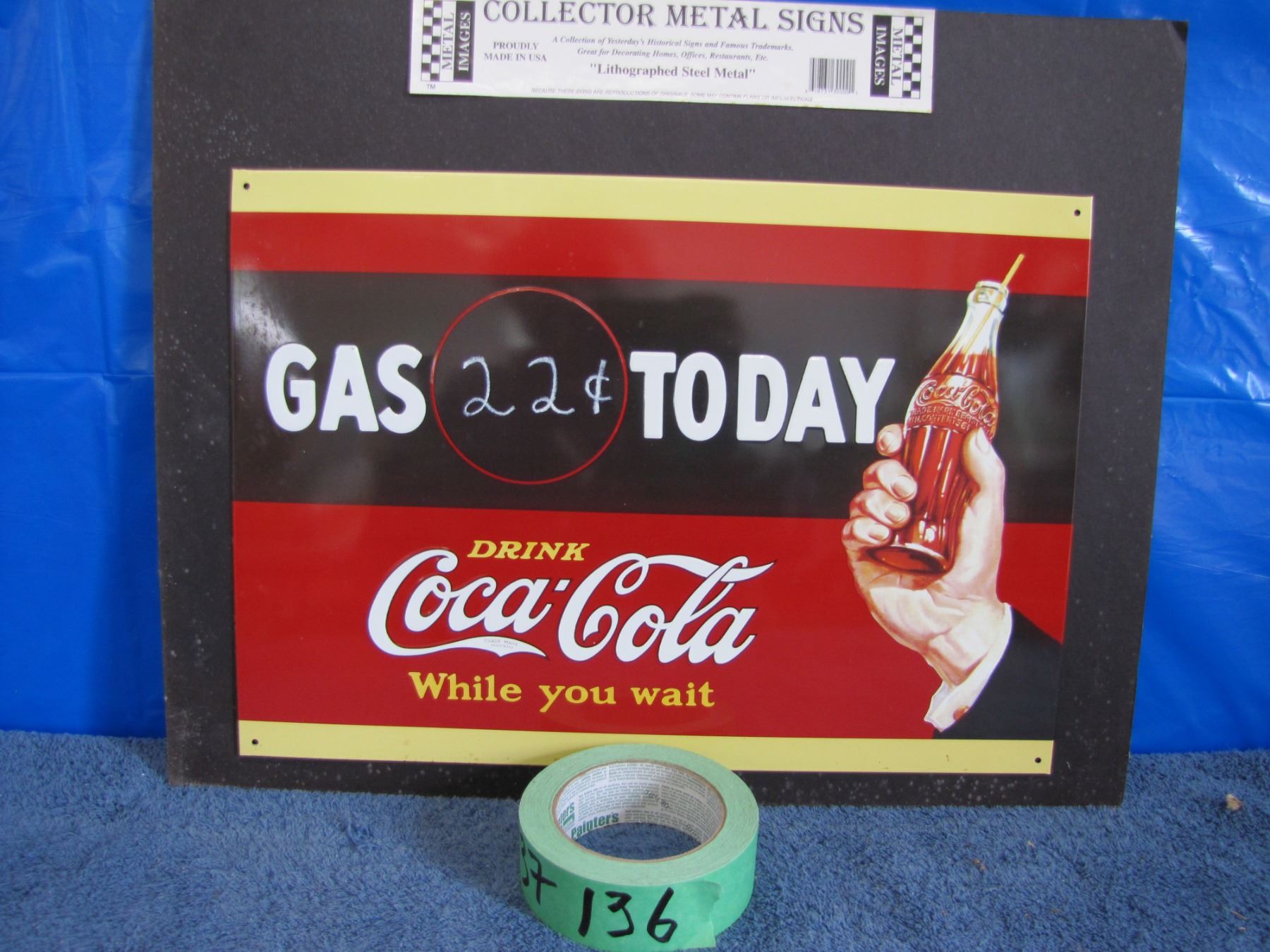 Reproduction vintage metal Coca-Cola sign